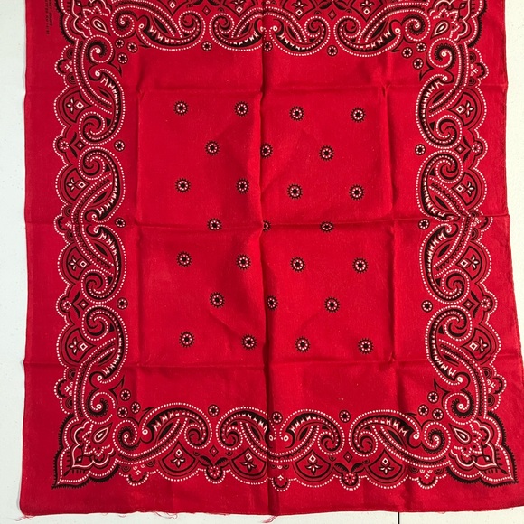 Accessories | Vintage Sustainable All Cotton Red Paisley Bandana | Poshmark